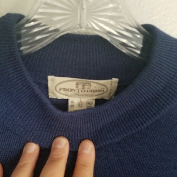 Pronto Uomo | Sweaters | Mens Blue Prontouomo Wool Sweater Sz L H272 ...